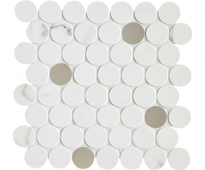 MARAZZI MAGNIFICA STATUARIO MOSAICO CIRCLE CSEMPE 31X31 CM Dekorcsempe ...